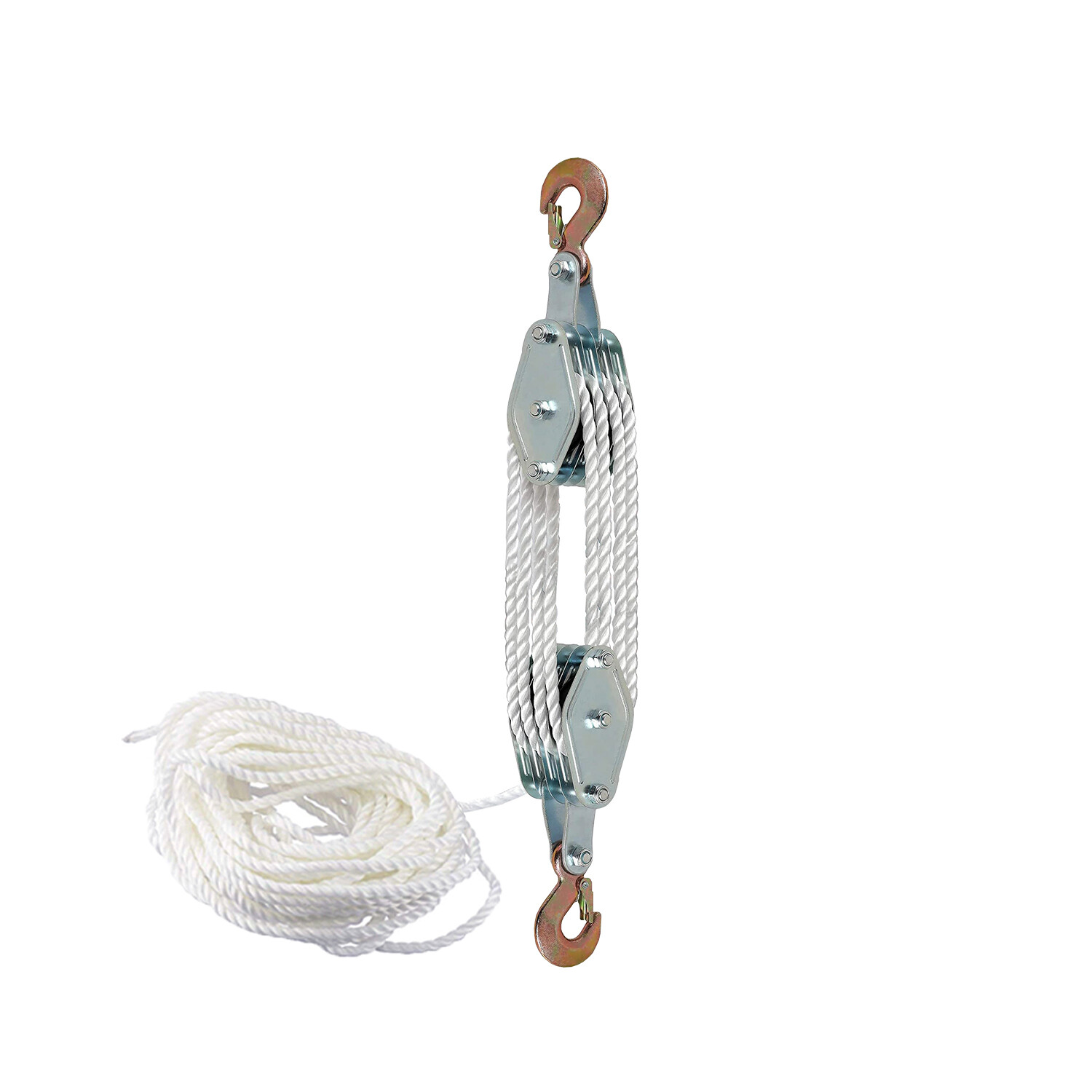 2T Rope Hoist Pulley Block Tackle Winch Puller Lifting Pulley Hook With ...