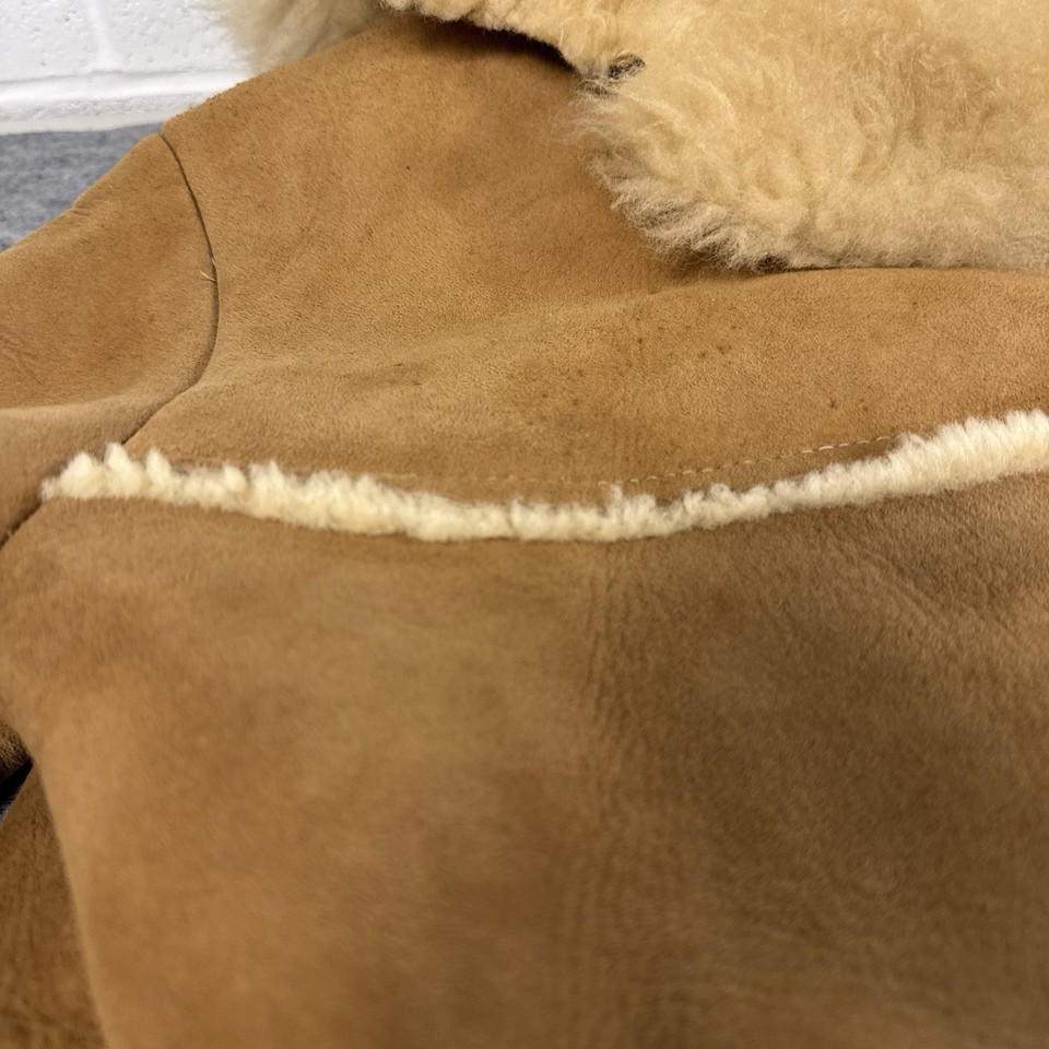 Overland Sheepskin Suede Shearling Vintage Frontier Heavy Coat Jacket ...