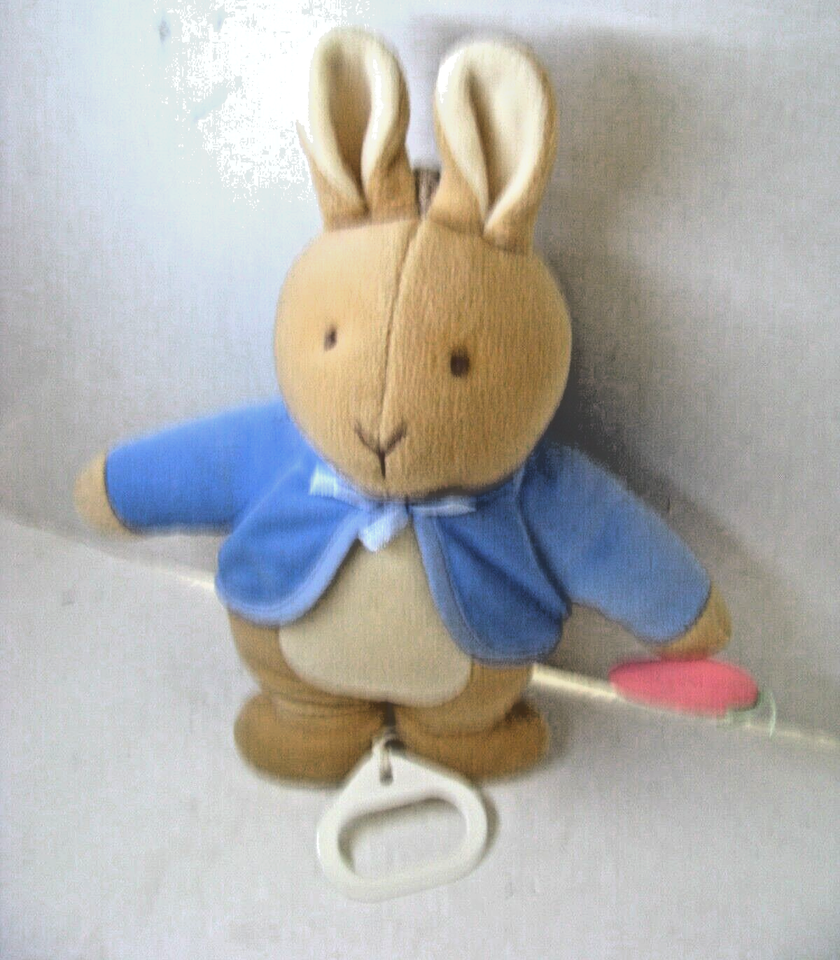 Vtg Eden Cream Musical Rabbit Bunny Plush Blue Jacket Plays"You are my ...