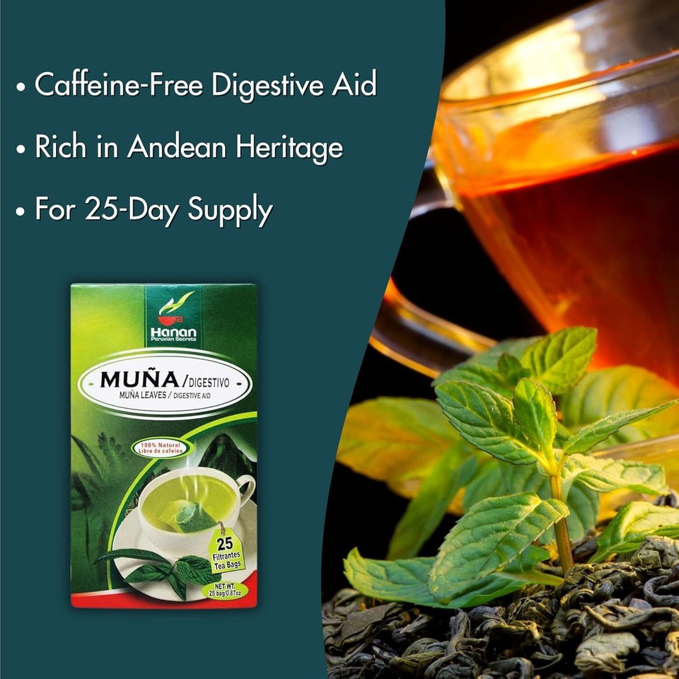 Andean Mint Tea Te de Muña 25 Tea Bags - 100% All Natural Wild Muna ...