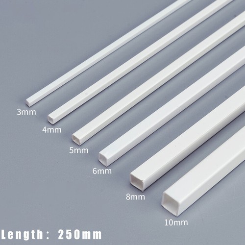 3mm 4mm 5mm 6mm ABS Plastic Square Tube Profile Rods Scratch Building ...