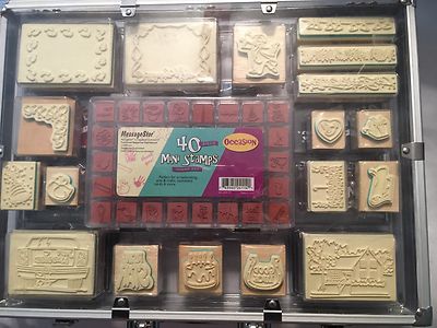 MessageStor 79 pc Stamp, Ink Pad & Marker Set in Case - Occasions Wood ...