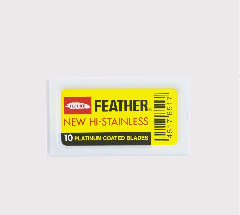 100 Feather Shaving Razor Blades Stainless Double Edge HI-Stainless ...