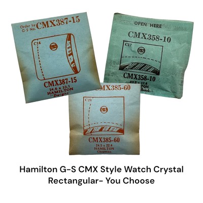 Hamilton Watch Crystal x 1 G-S CMX Style Rectangular YOUR CHOICE VTG ...