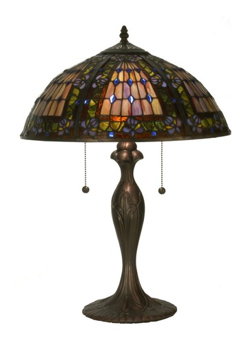 Meyda Tiffany 81447 Green/Blue 22.5" H Fleur-De-Lis Table Lamp ...