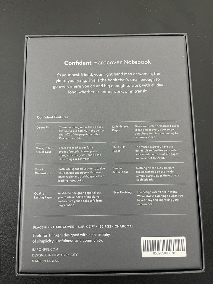 Baron Fig Confidant Dot Grid Hardcover Notebook | eBay