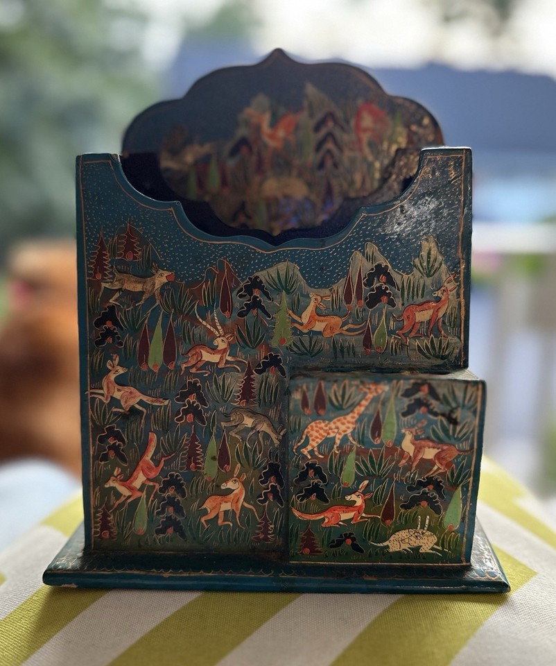 Hand Painted Wooden Decorative Desk Organizer Letter Holder Nature ...