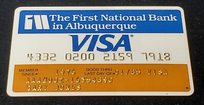 The First National Bank in Albuquerque Visa Credit Card ~exp 1985~ our ...