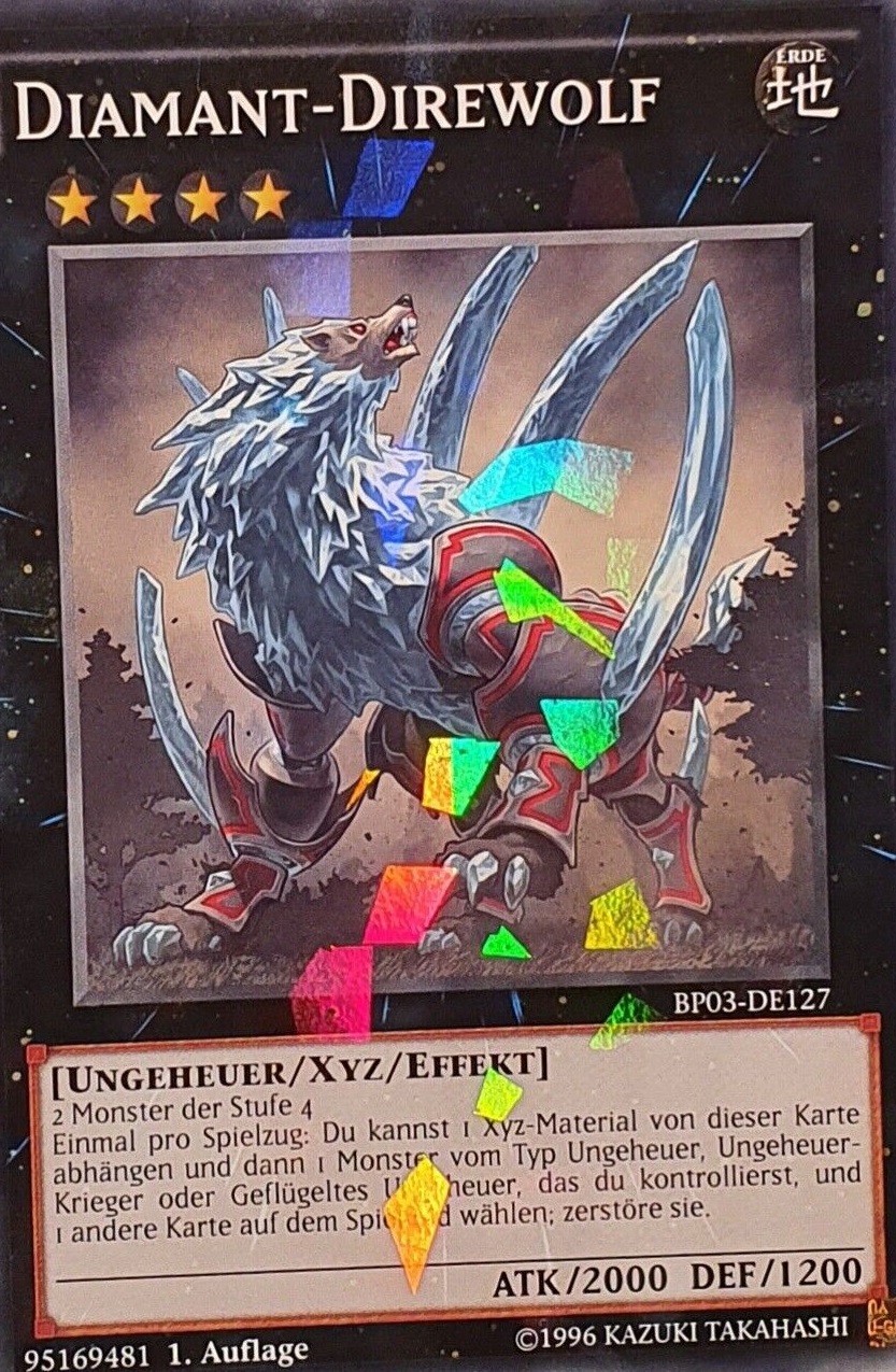 Yugioh Diamond Dire Wolf BP03-DE127 Shatterfoil Rare 1st Edition 2014 ...
