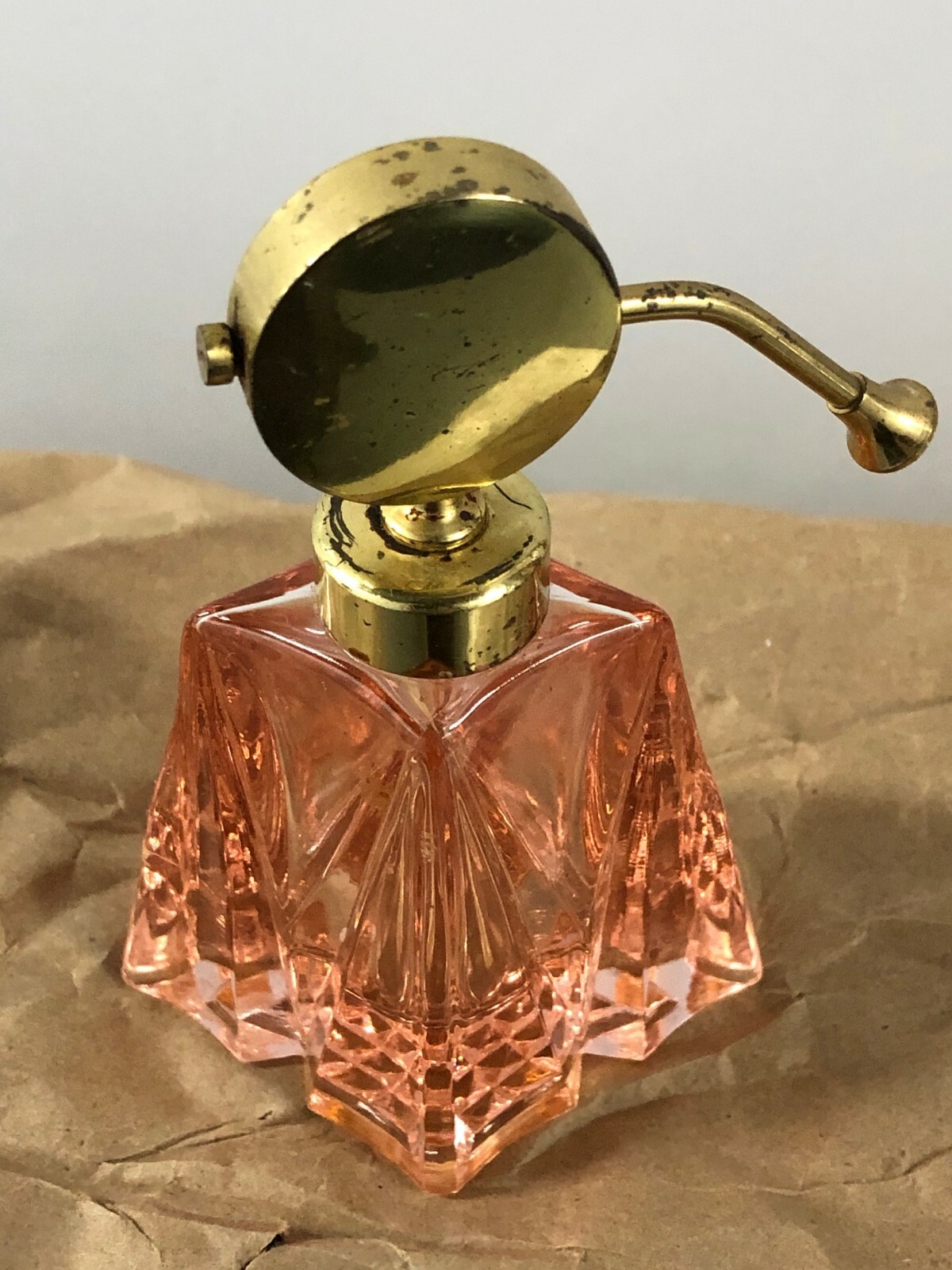 Vintage European Pink Cut Crystal Perfume 5" Bottle Atomizer | eBay