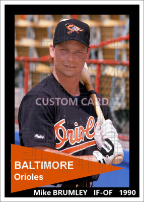 Mike Brumley - 1990 Baltimore Orioles - 2.5 x 3.5 custom card (blank ...