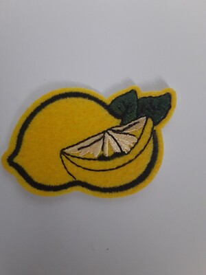 Large Lemon Patches (2-Pack) Fruit Embroidered Iron On Patch Appliques ...