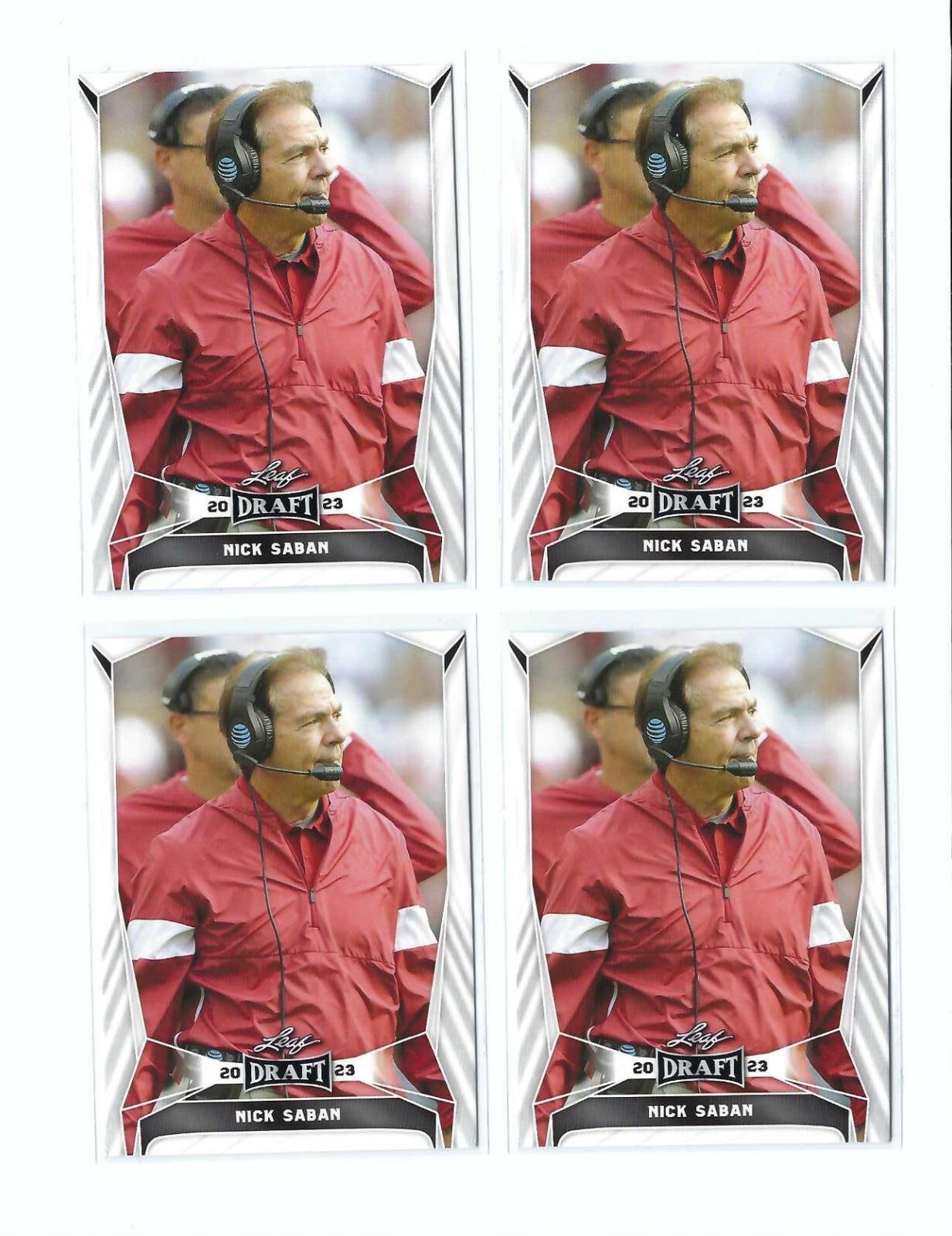 LOT OF 4 2023 LEAF DRAFT NICK SABAN CARDS | eBay