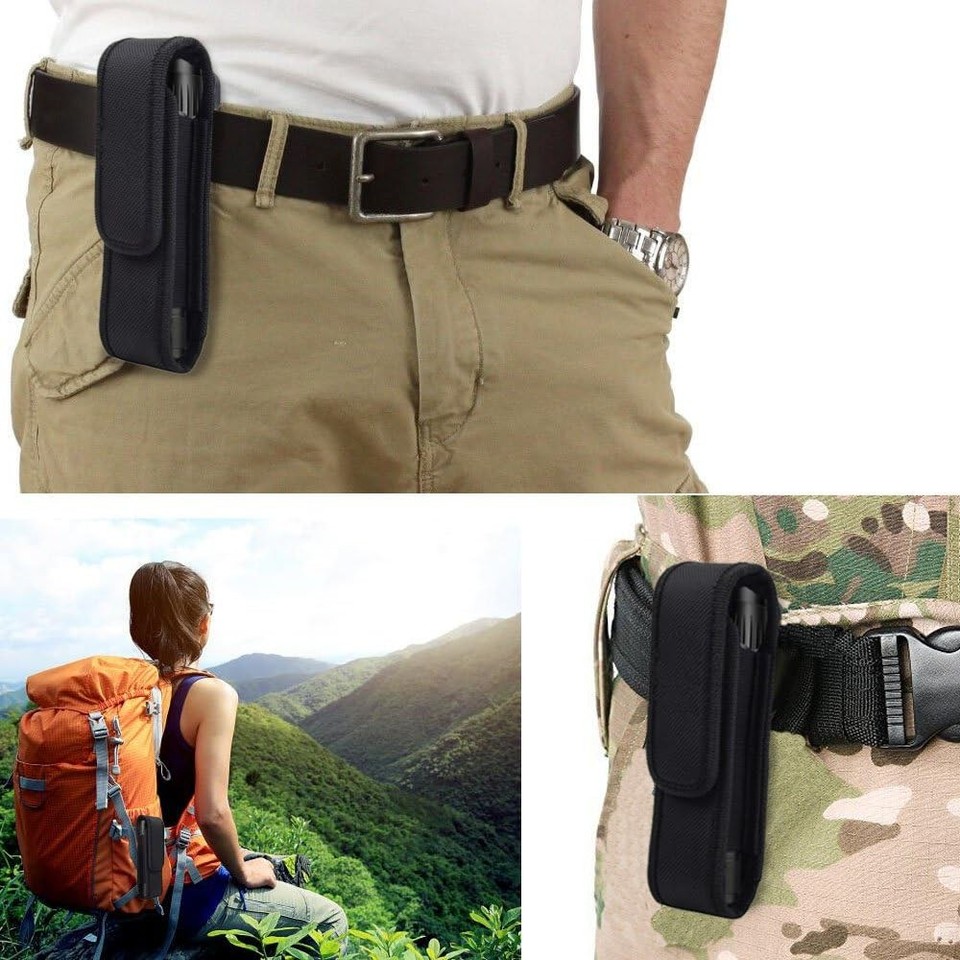2 Pcs Flashlight Holster Pouch Holder Flash Light Belt Pouch Carry Case ...