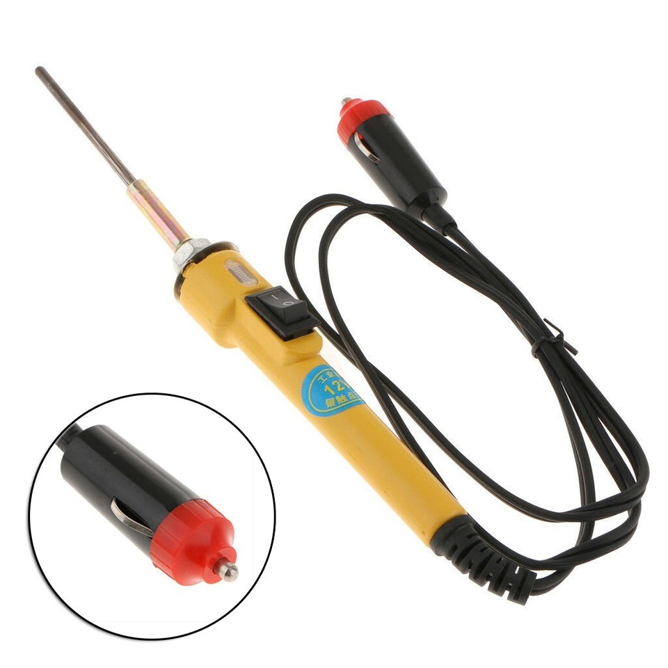Electric Soldering Iron Kit Adjustable Temp 12V Tips Solder Wire ...