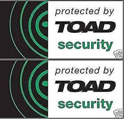 2 x Toad Car Van Alarm Security Window Stickers | New Style