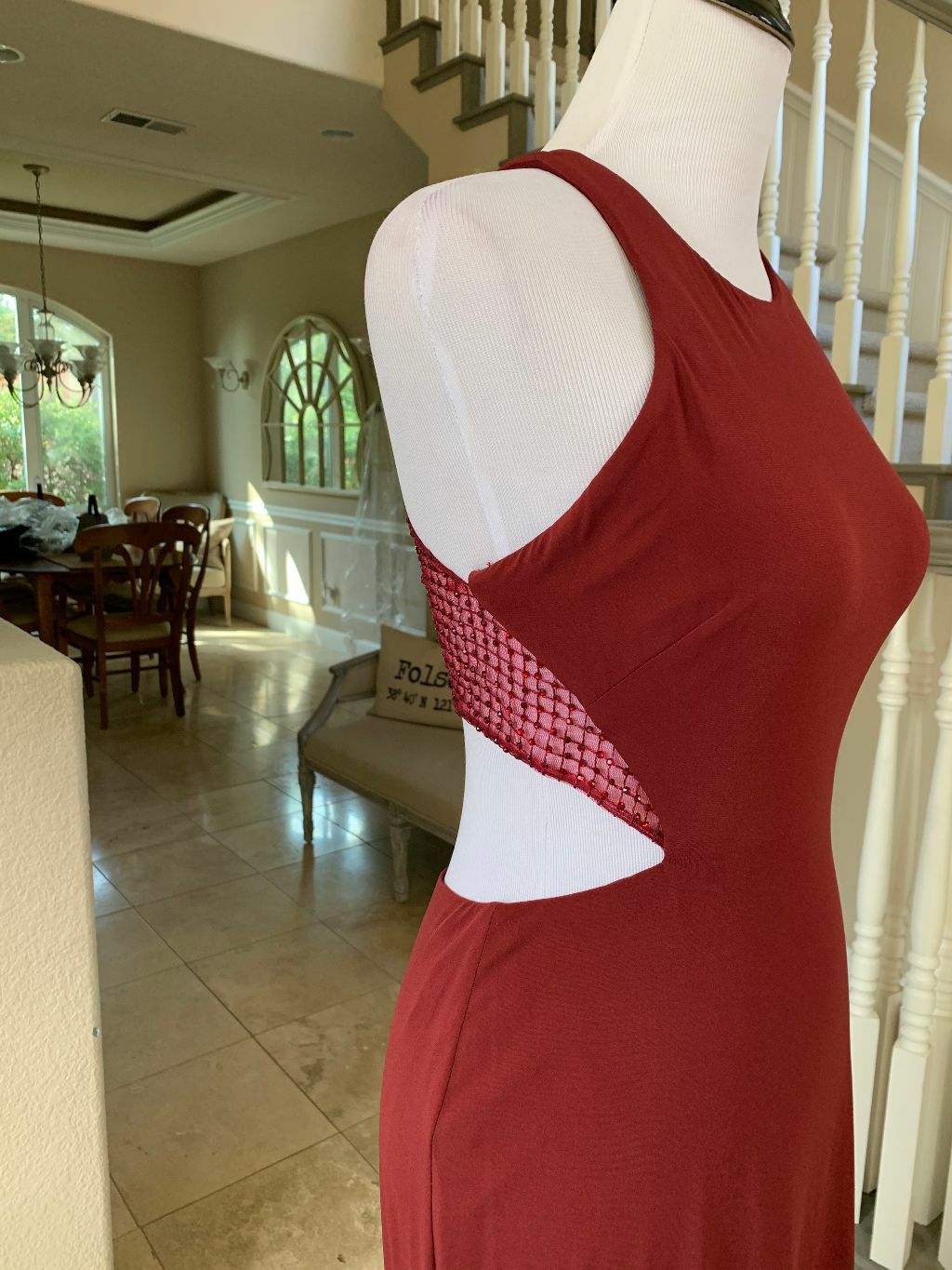 $298 NWT GARNET/RED LA FEMME PROM/PAGEANT/FORMAL DRESS/GOWN #22288 SIZE ...
