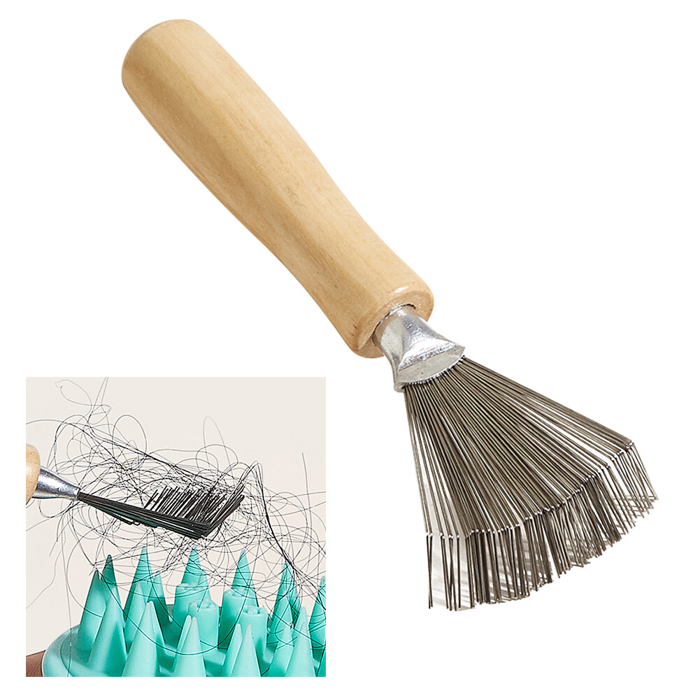Wooden Handle Embedded Comb Cleaner Delicate Tool for Removing Comb ...