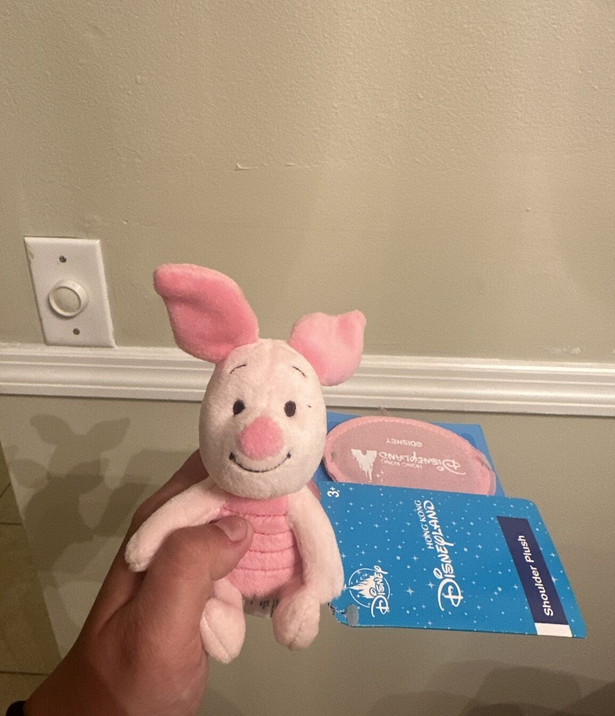Authentic Hong Kong Disney Piglet Magnetic Shoulder Pal Sitter Plush ...