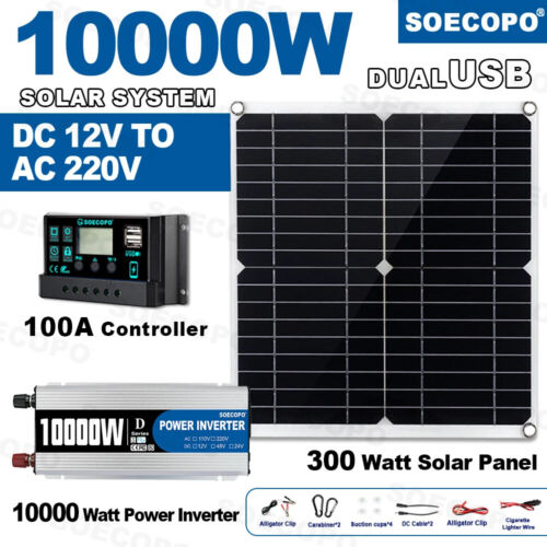 10000W Power Inverter Solar Generator With 300W Solar Panel Home ...