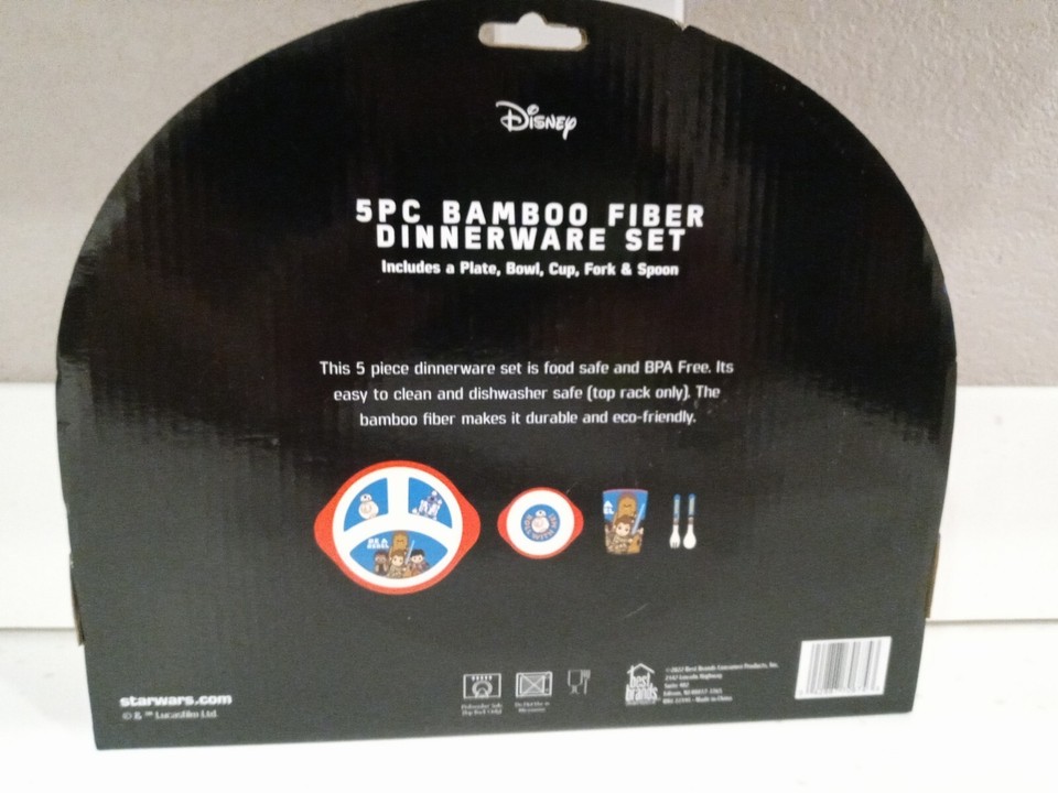 Star Wars Droid R2D2 5 pc Bamboo Dinnerware Set Plate/Bowl/Cup/Fork ...