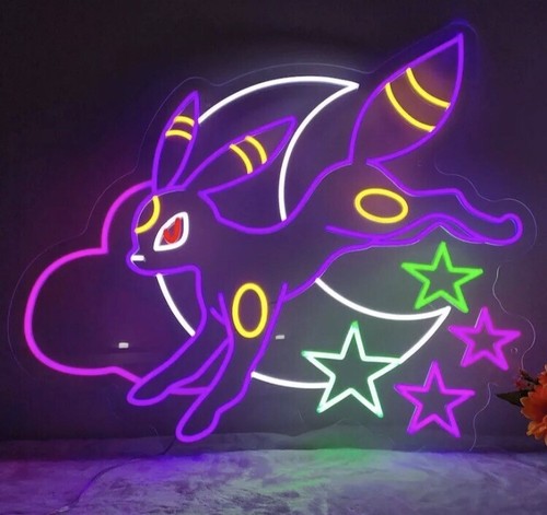 Pokemon Eeveelution Umbreon Neon Light LED Pokémon Anime Wall Art Decor ...