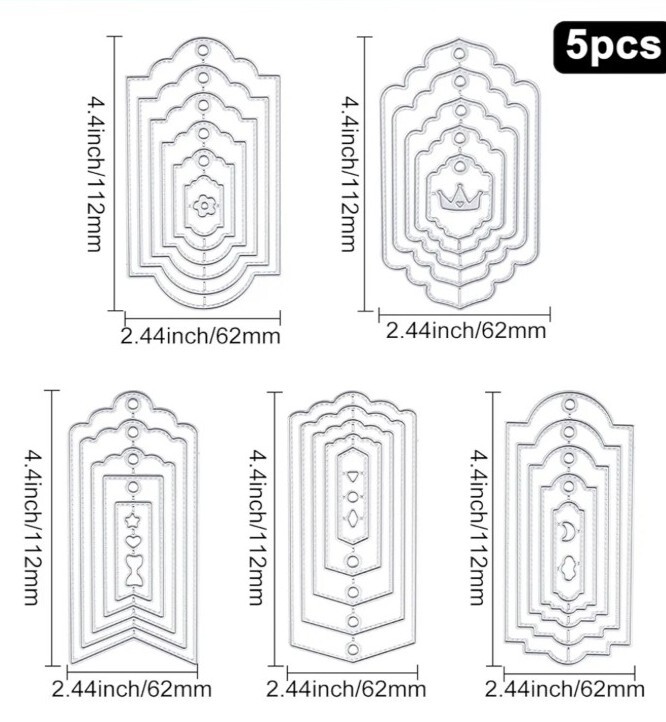Metal Cutting Dies 5 Sets 36 Pcs Bookmark or Tag Dies | eBay