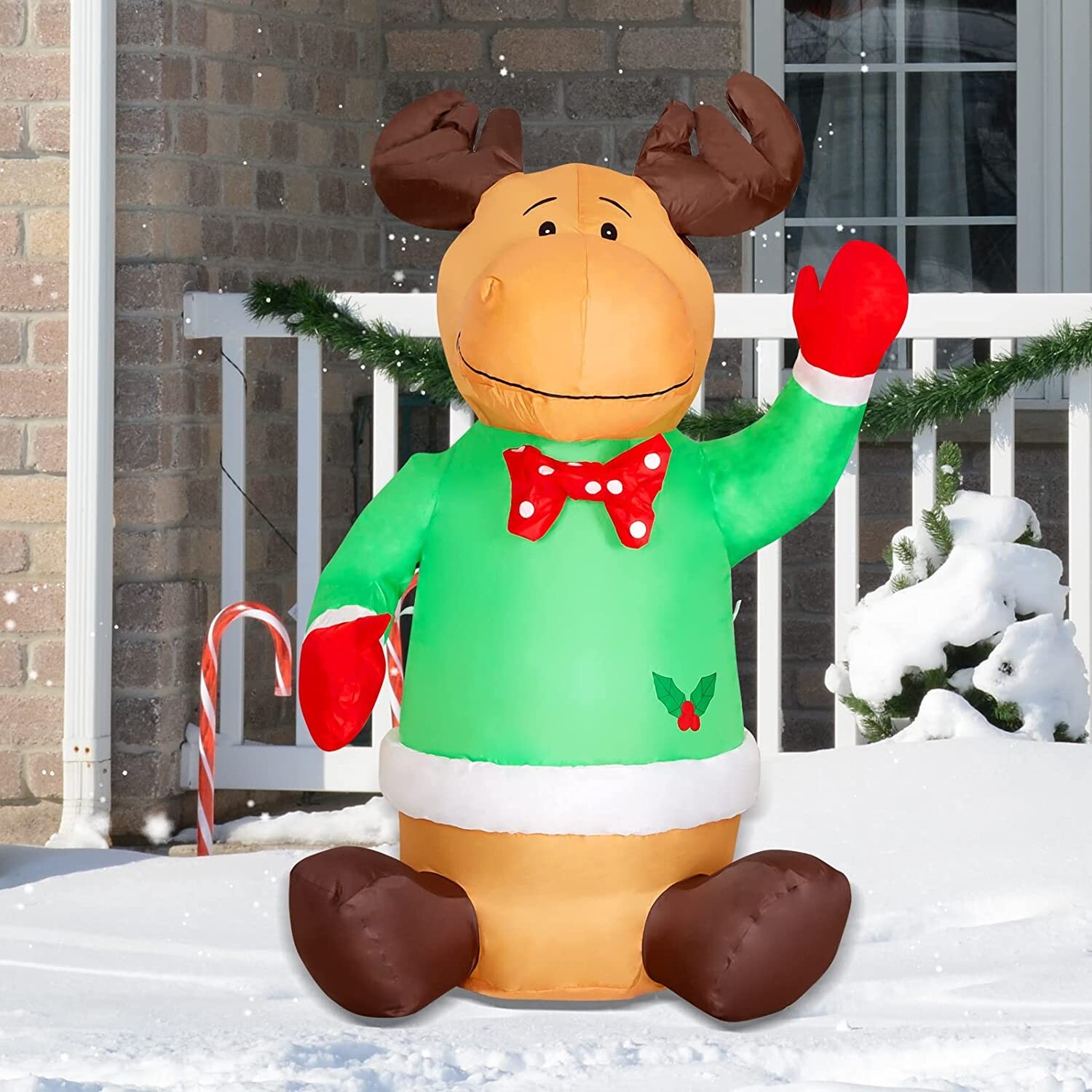 4ft Christmas Inflatables Outdoor Decorations, Reindeer Inflatable w ...