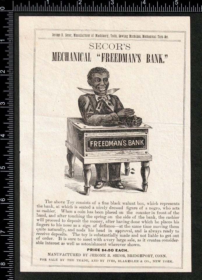 Super RARE! - Secor's Mechanical Freedmans Bank Card Black & White ...