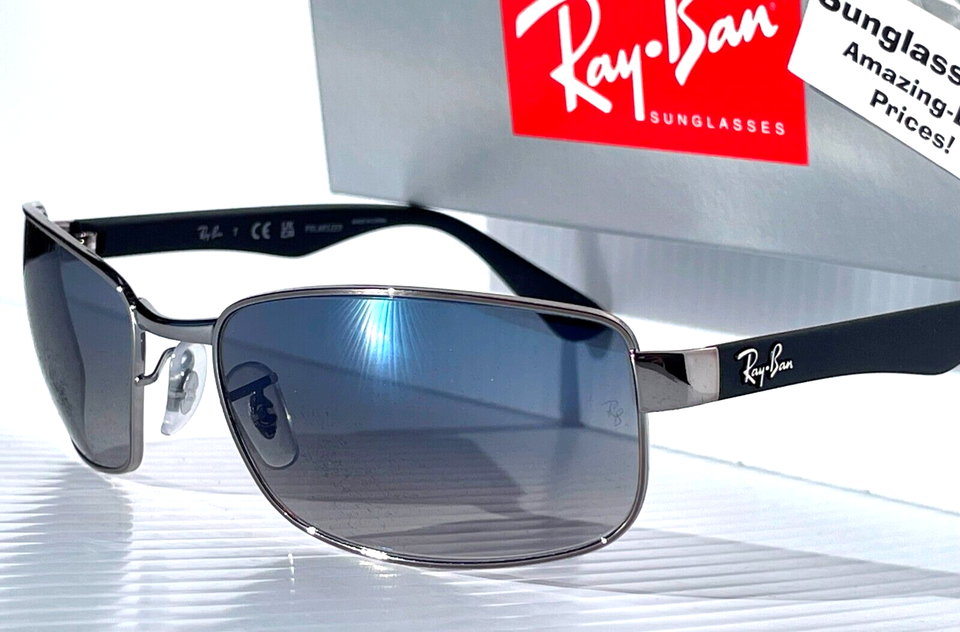 NEW Ray Ban Gunmetal UV PROTECTIVE Gradient Blue Grey Lens Sunglass ...
