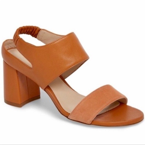 Stuart Weitzman Erica Ankle Strap Block Heel Sandals | Tan | Size 7 | eBay