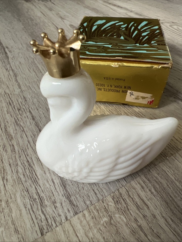 Vtg 70s Avon Royal Swan w Gold Crown Full 1oz Elusive Cologne w Box | eBay