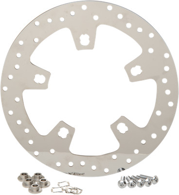 Drag Specialties Polished Stainless Steel Drilled Brake Rotor 1710-2403 ...