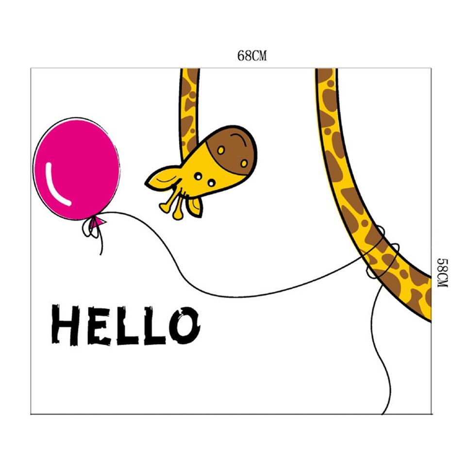 Cartoon Giraffe Sticker Removable Wall Decals for Refrigerator Door ...
