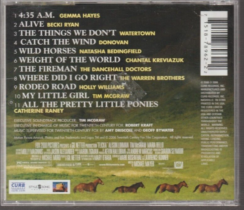Flicka Original Soundtrack by Various Artists CD Very Good Tim McGraw ...