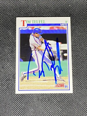 Tim Teufel New York Mets 1991 Score Signed Auto Card #427 ~ COA | eBay