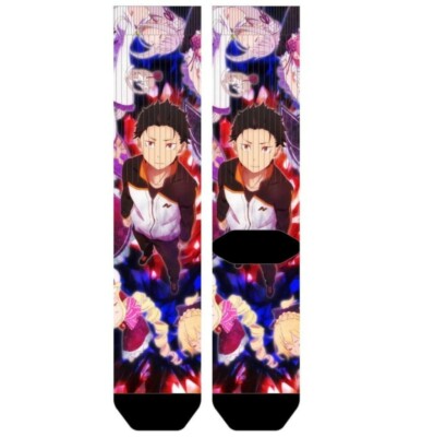 Natsuki Subaru Sublimated Crew Sock Re:ZERO BIOWORLD w/ Sock Ring NEW ...