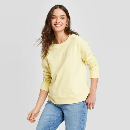 Universal Thread Womens Medium Yellow De Sol Long Sleeve Pullover ...