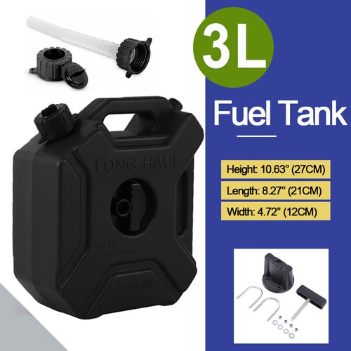 3L Gas Fuel Tank Gas Oil Storage Can Fit For UTV Gokart Motorcycle Auto ...