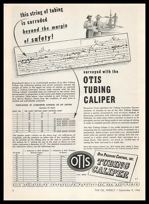 1946 OTIS Engineering Dallas Texas Oil Pressure Control Tubing Calipers ...