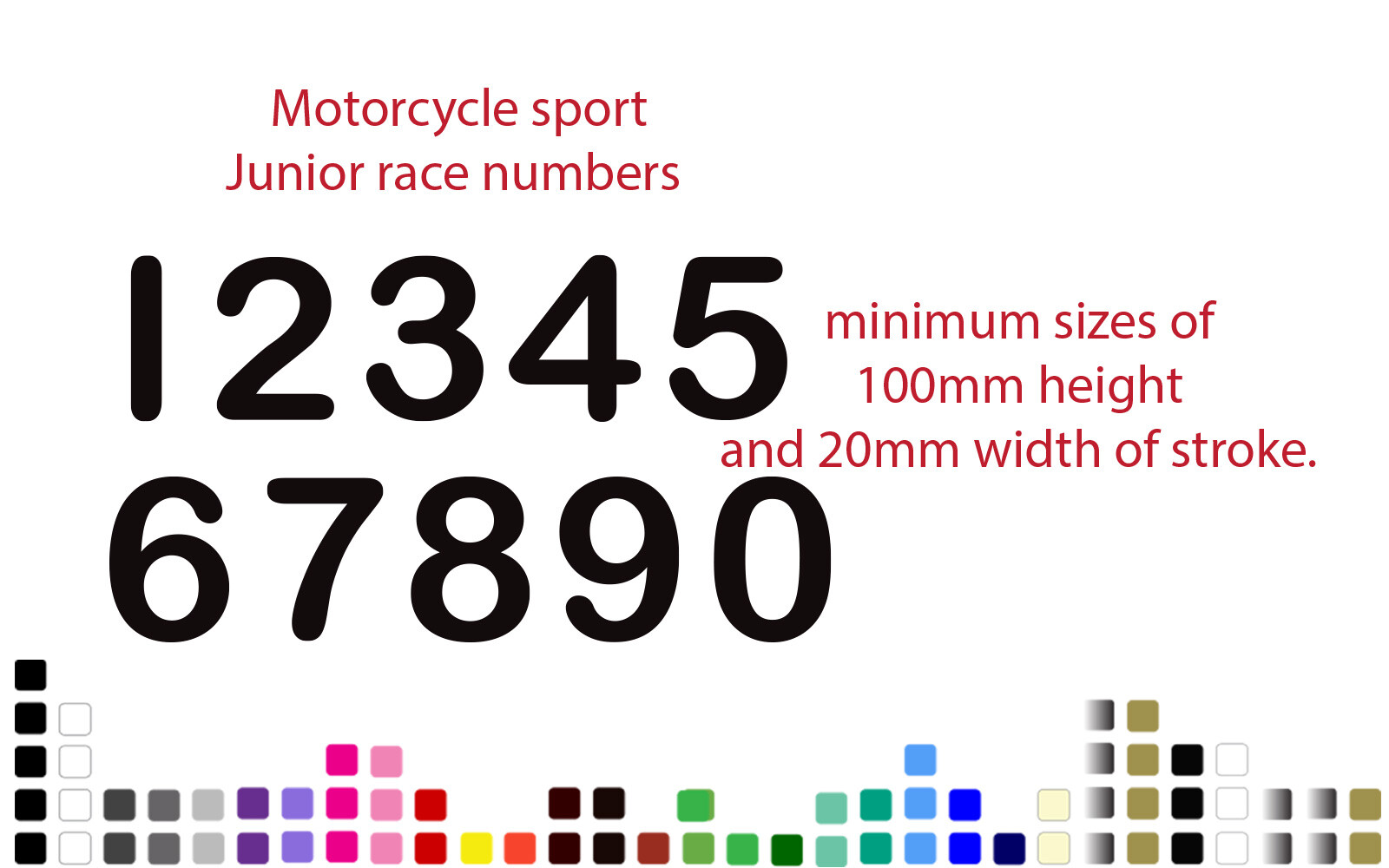 2021 Junior Motorcycle Sport Number Plate Race Decal Sticker figures ...