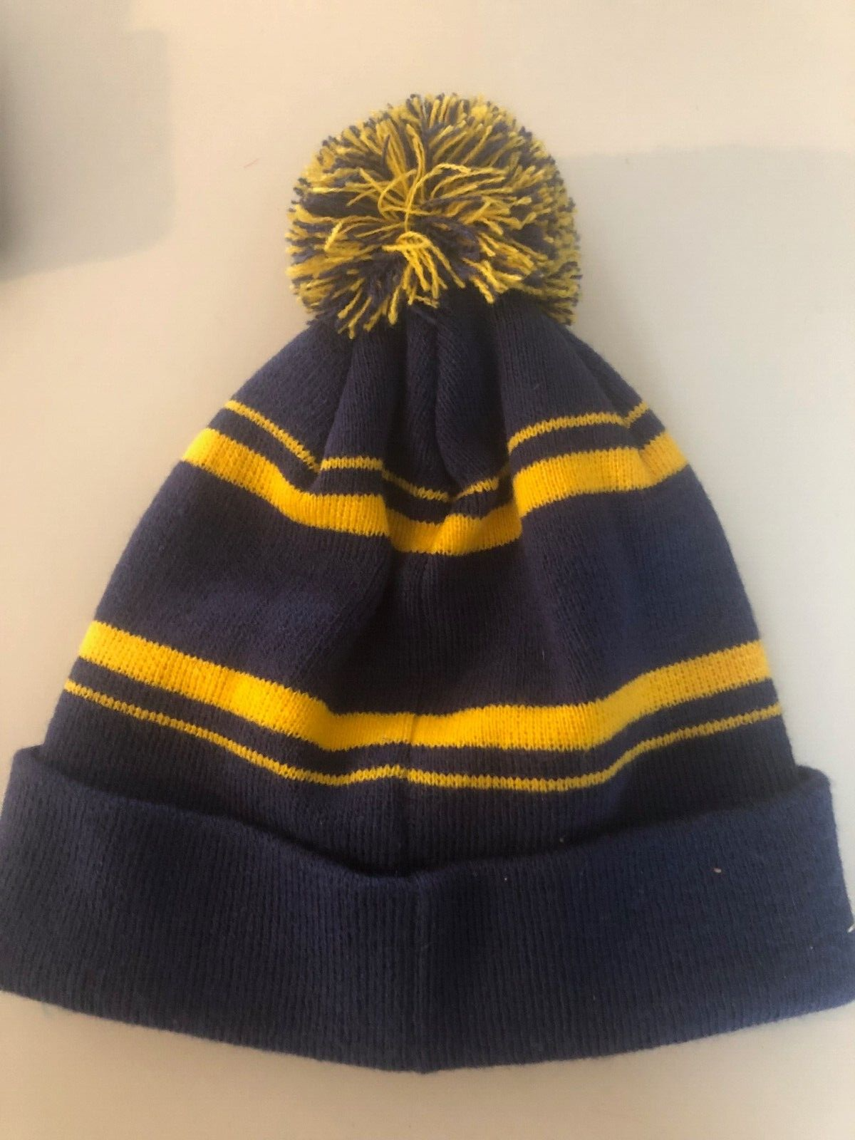 Bulldog Winter Hat with POM Beanie Youth Blue & Gold New with Tags | eBay