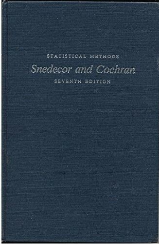 Statistical Methods by George W. Snedecor and William G. Cochran (1980 ...