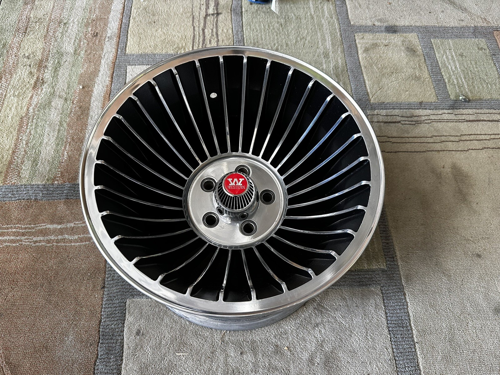 (1) 15x10 WESTERN TURBINE WHEELS 5ON4 1/2 FORD MOPAR VAN 30- SPOKE MAG ...