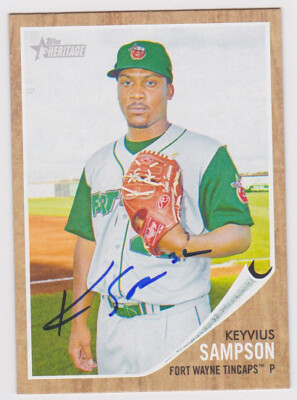 Keyvius Sampson Signed 2011 Topps Heritage Minor League Card Padres ...