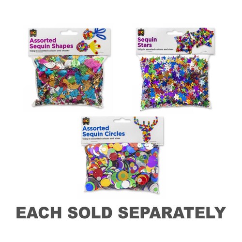 Ec Sequins 150g Assorted Colours Shape And Sizes Bright Creation For ...