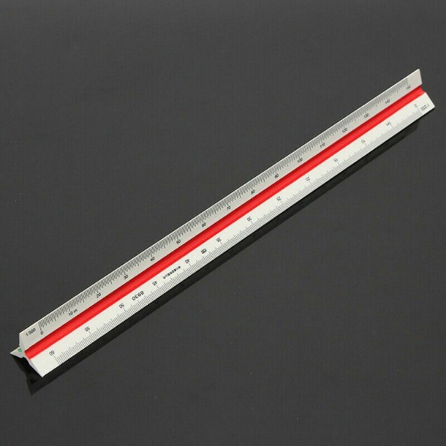 30cm/12" Solid Plastic Metric Triangular Scale Ruler Architect ...