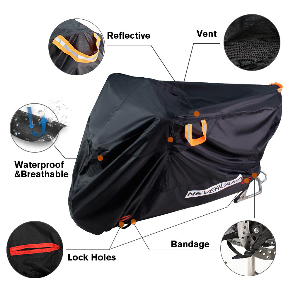XL Heavy Duty Waterproof Motorcycle Motorbike Cover Outdoor Rain Dust ...