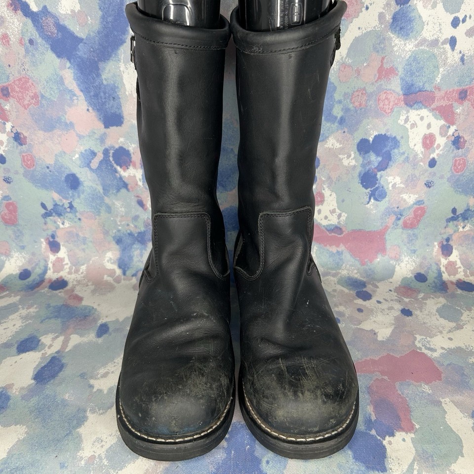 Cody James Black Leather Biker Motorcycle Buckle Engineer Boots #CJ1320 ...