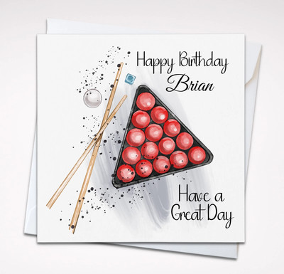 Personalised Snooker Birthday Card 6"x6" | Custom Name | eBay UK